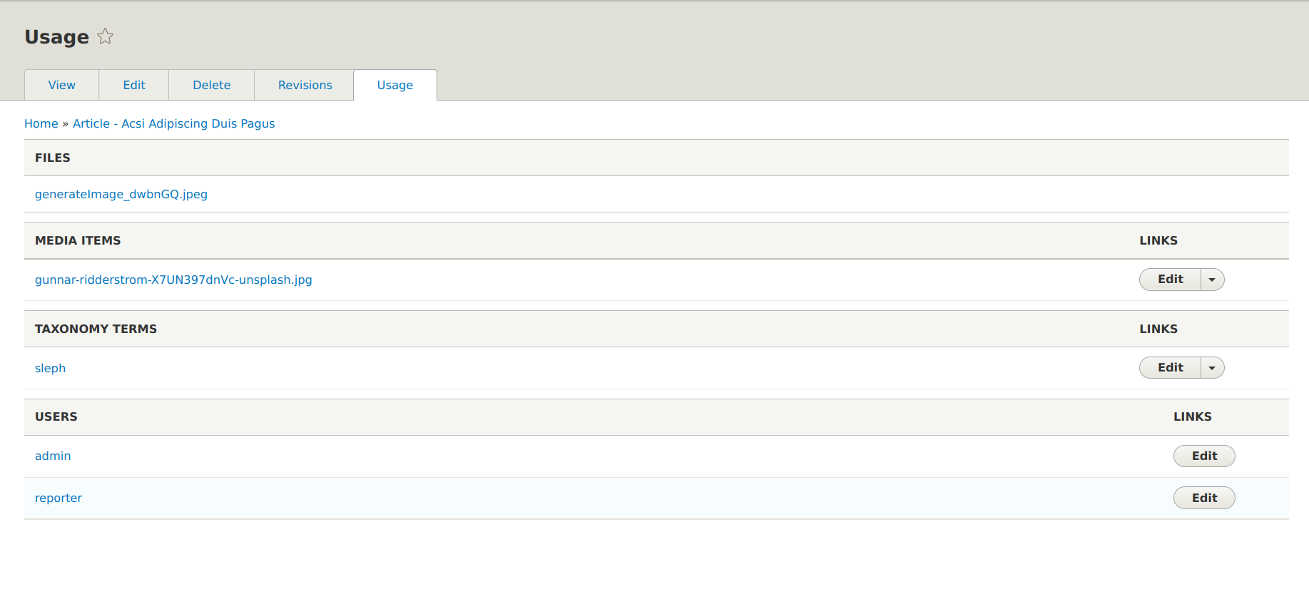 Entity Usage (light) | Drupal.org